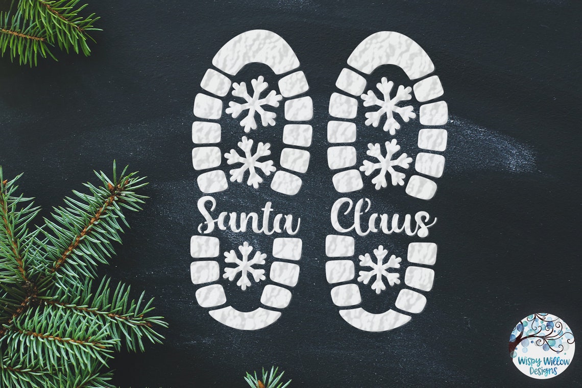 Santa Boot Print Stencils SVG Bundle, Santa Claus Boot, SVG, DXF, Santa ...