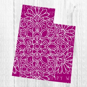 Utah Floral Mandala SVG, DXF Pdf Png Digital Download File, UT Svg ...