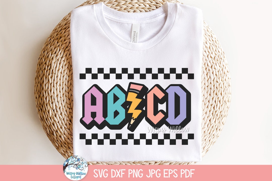 ABCD SVG for Cricut, Rock N Roll School Tshirt Design PNG, Teacher ...