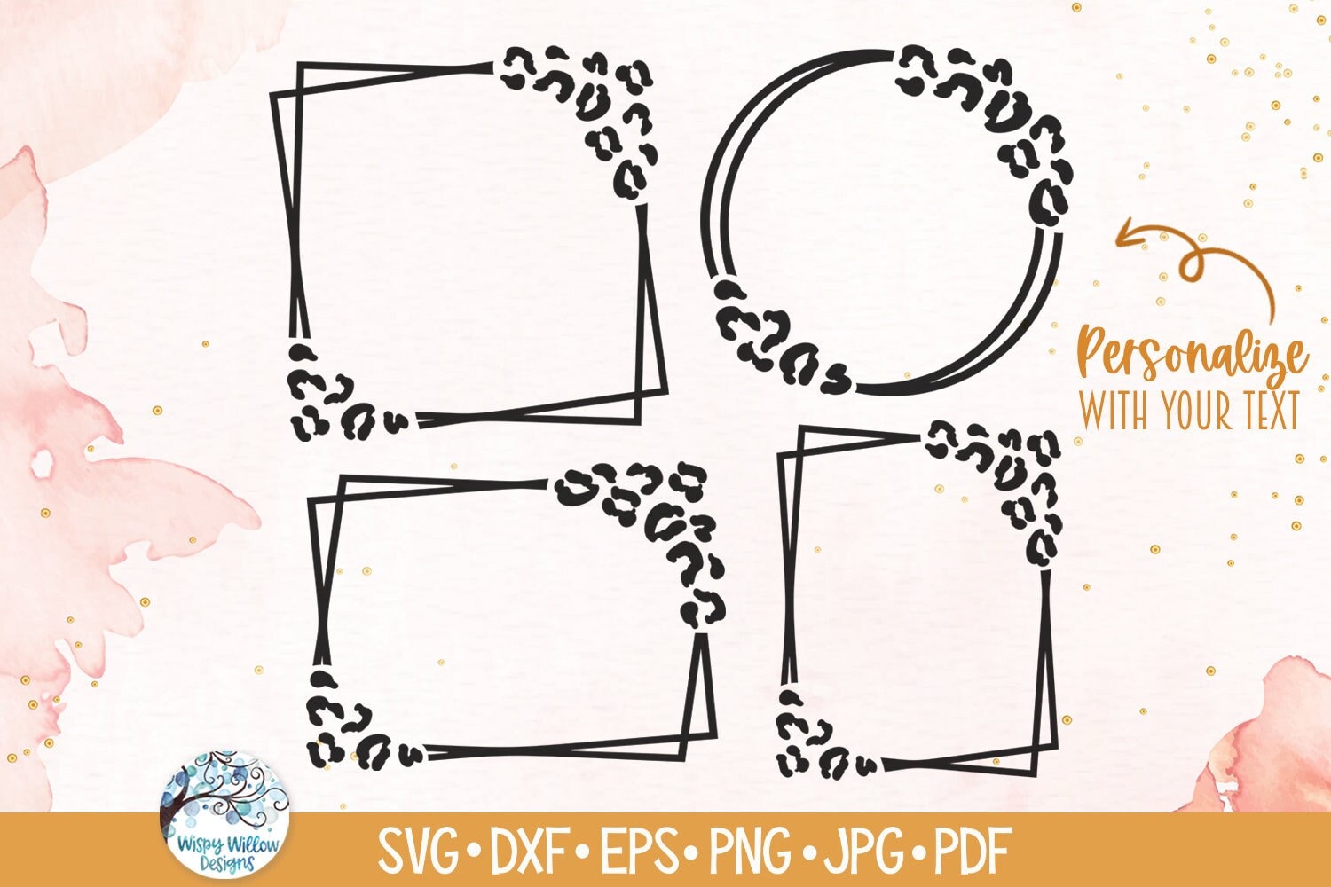 Leopard Print Frame SVG Bundle for Cricut Animal Print Circle - Etsy ...