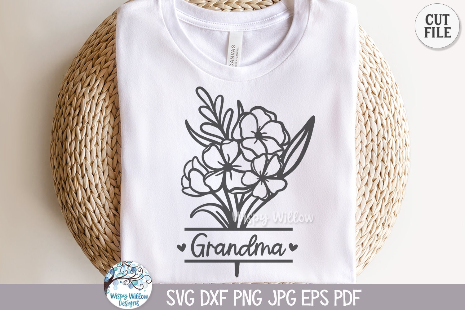 Grandma With Flowers SVG for Cricut, Floral Grandma Shirt Design PNG ...