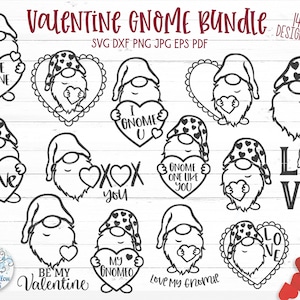 Valentine Gnome SVG Bundle, Valentine Gnome SVG, Gnome SVG, Valentine's ...