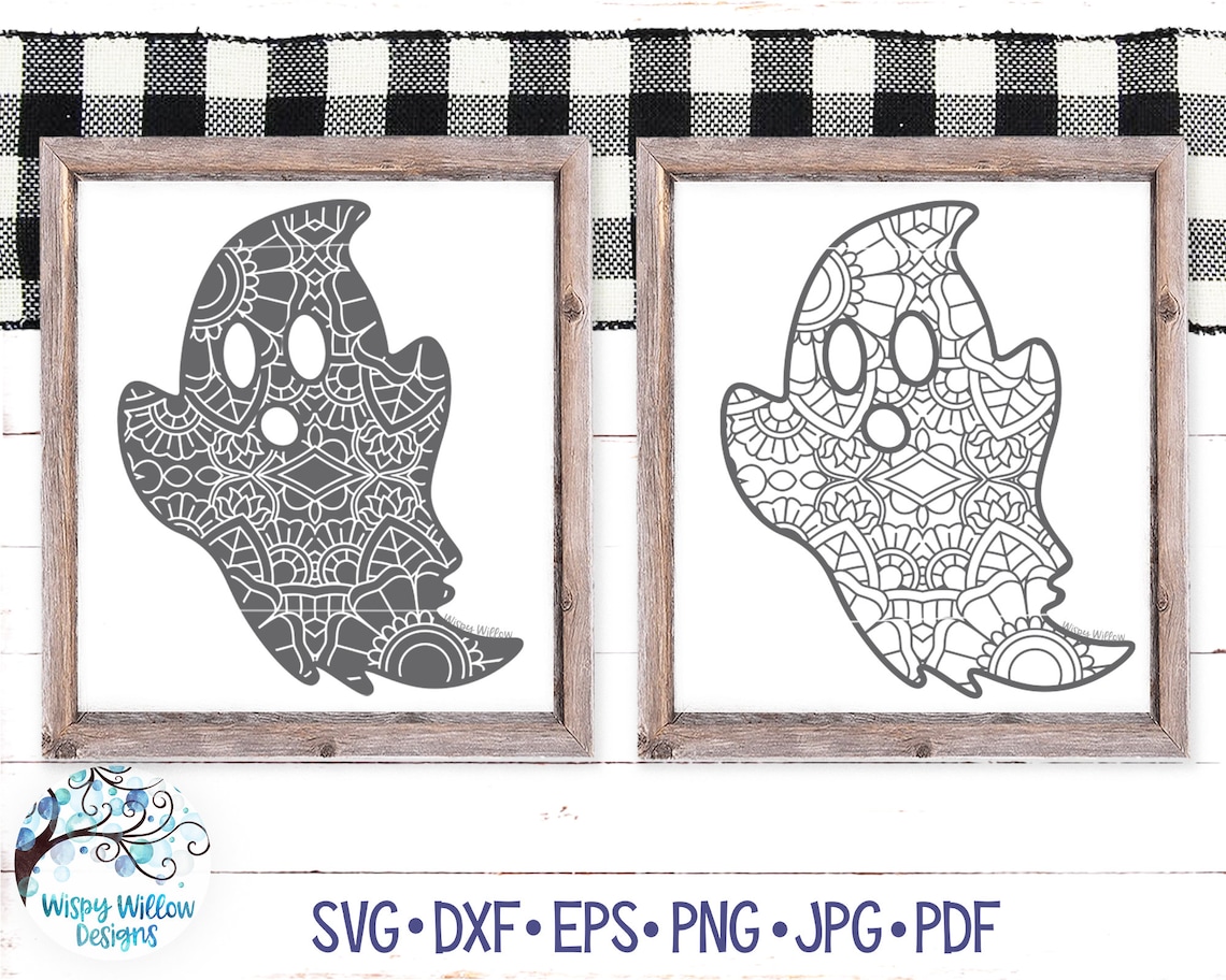 Ghost Mandala SVG, Halloween Mandala SVG, Ghost SVG, Ghosts Svg ...