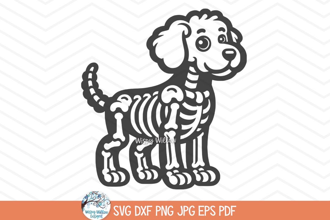 Golden Doodle Dog Skeleton SVG for Cricut, Pet Animal Skeleton Bones ...