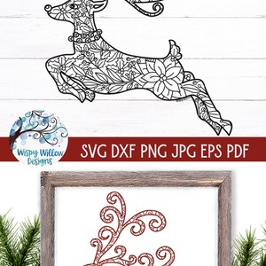 Reindeer Zentangle SVG, Christmas Reindeer Mandala SVG, Zentangle ...