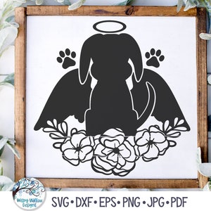 Angel Dog Svg, Dog With Angel Wings Svg, in Memory of Dog Svg, Dog ...