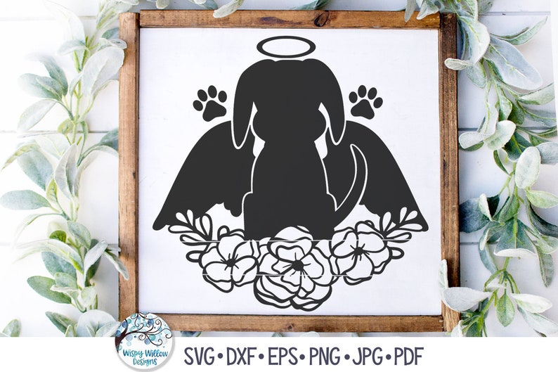 Angel Dog Svg, Dog With Angel Wings Svg, in Memory of Dog Svg, Dog ...
