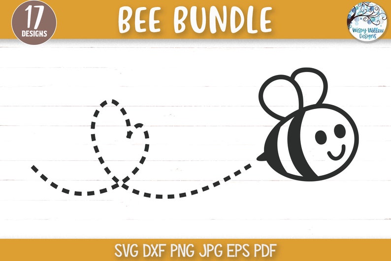 Bee SVG Bundle for Cricut Flying Bumble Bees With Dotted - Etsy