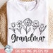 Grandma With Flowers SVG for Cricut, Floral Grandmother, Wildflowers ...