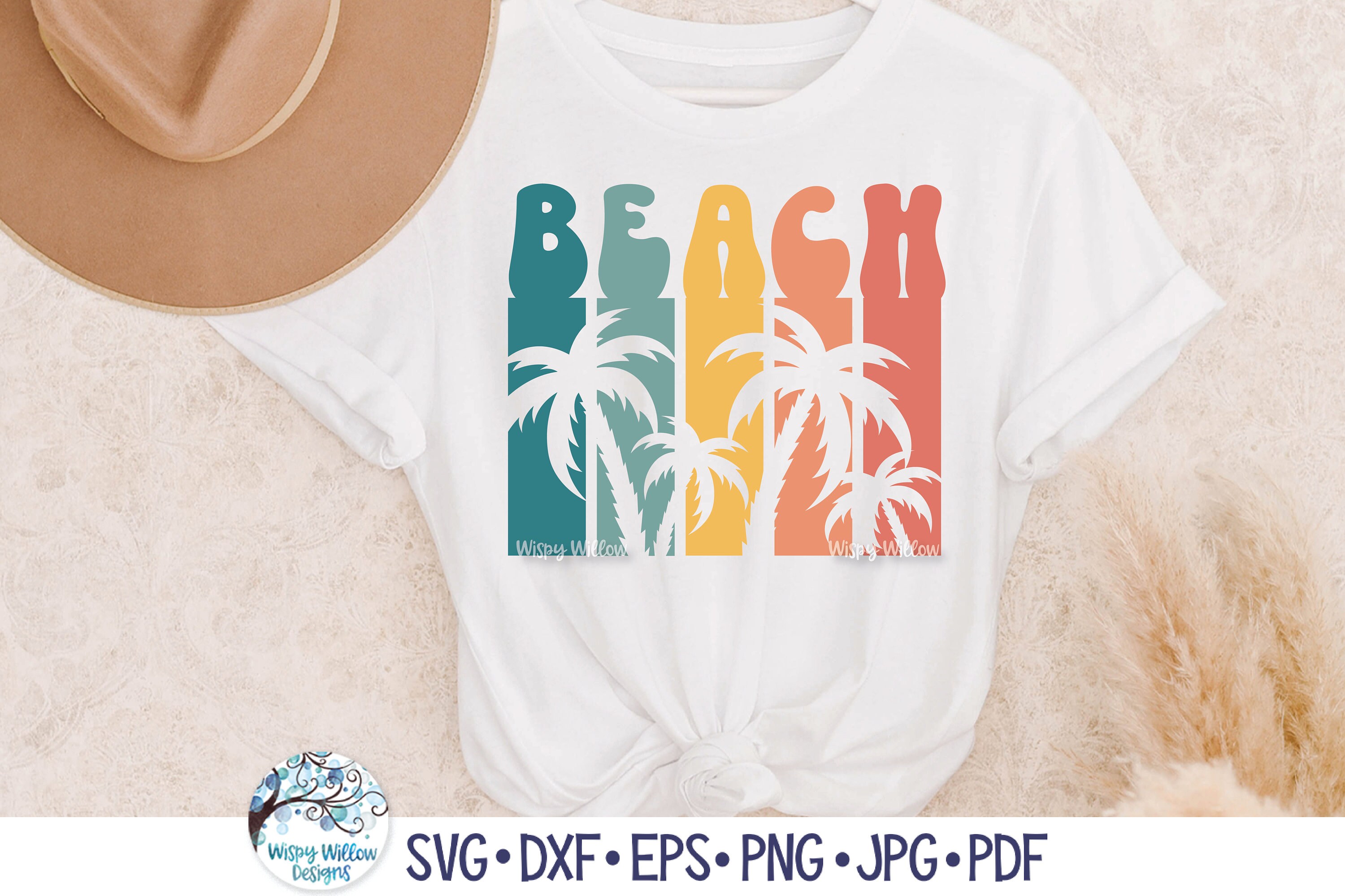 Retro Summer Beach SVG for Cricut Beach With Palm Trees - Etsy