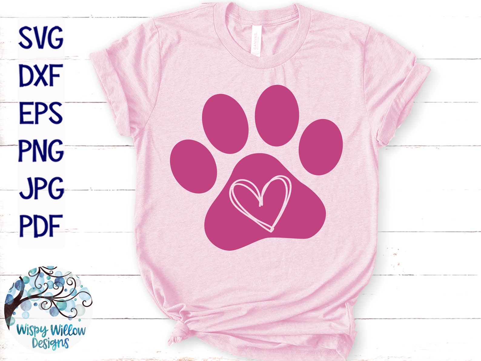 Paw Print With Heart SVG Dog Paw Heart SVG Paw Print Svg | Etsy