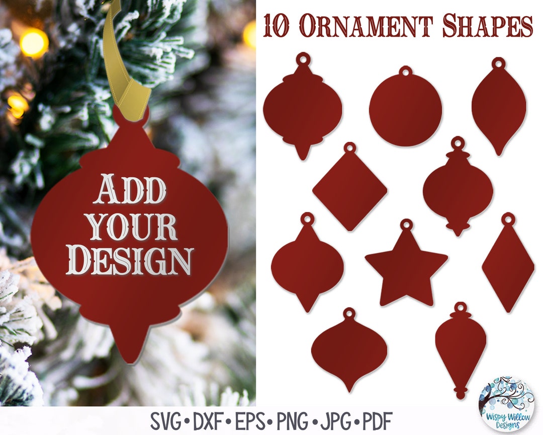 Christmas Ornament Shapes SVG for Cricut, Ornament Blanks File ...