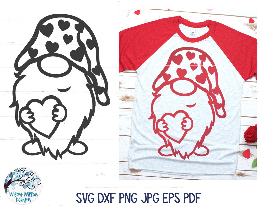 Valentine Gnome SVG, Love Gnome Heart Svg, Valentine's Day Gnome SVG ...