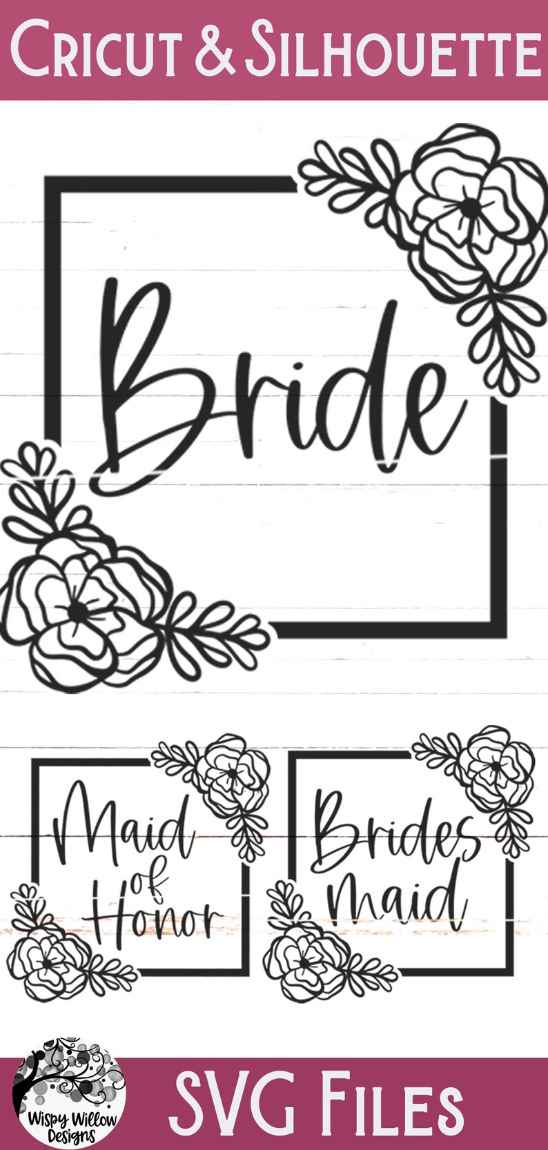 Bridal Party SVG Bundle Bride SVG Floral Bride Shirt Design - Etsy