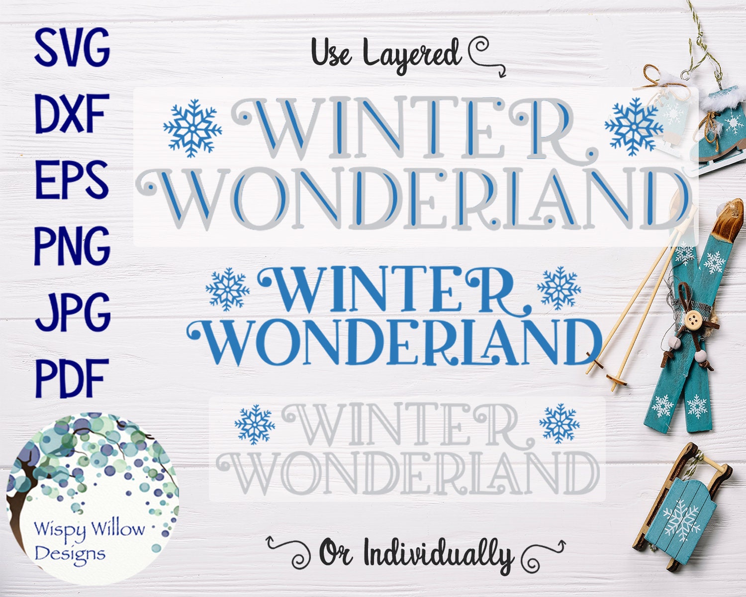 Winter Wonderland SVG DXF png eps jpg Winter Christmas | Etsy