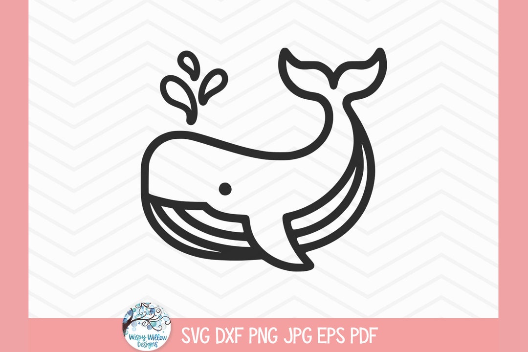 Whale SVG for Cricut, Cute Whale Doodle PNG, Ocean Animal Clipart JPG ...