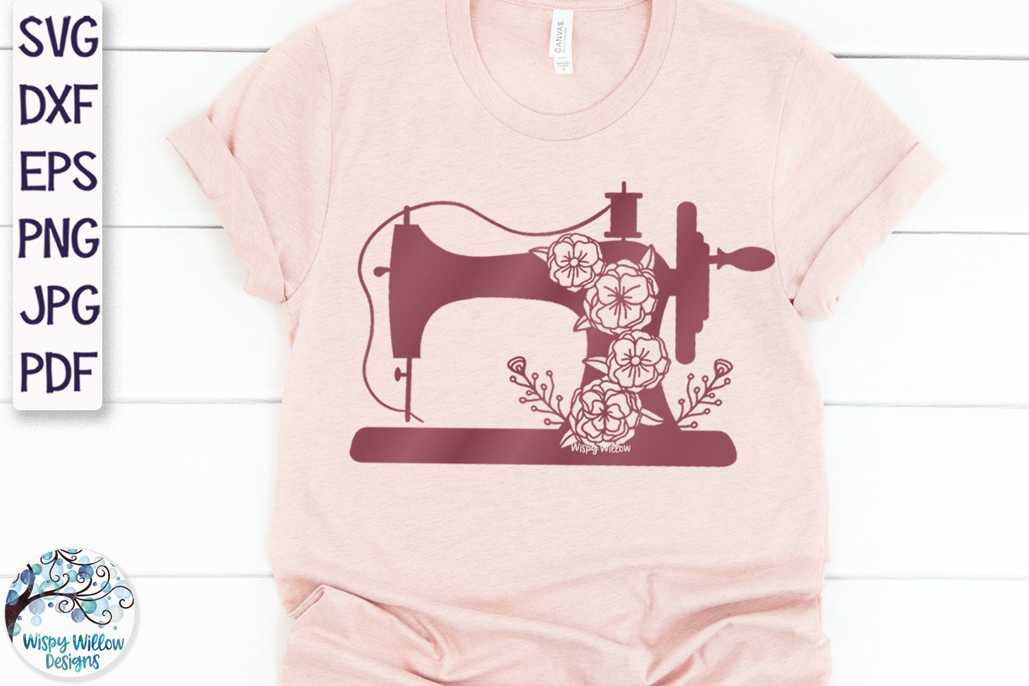 Floral Sewing Machine SVG Vintage Sewing Machine With - Etsy