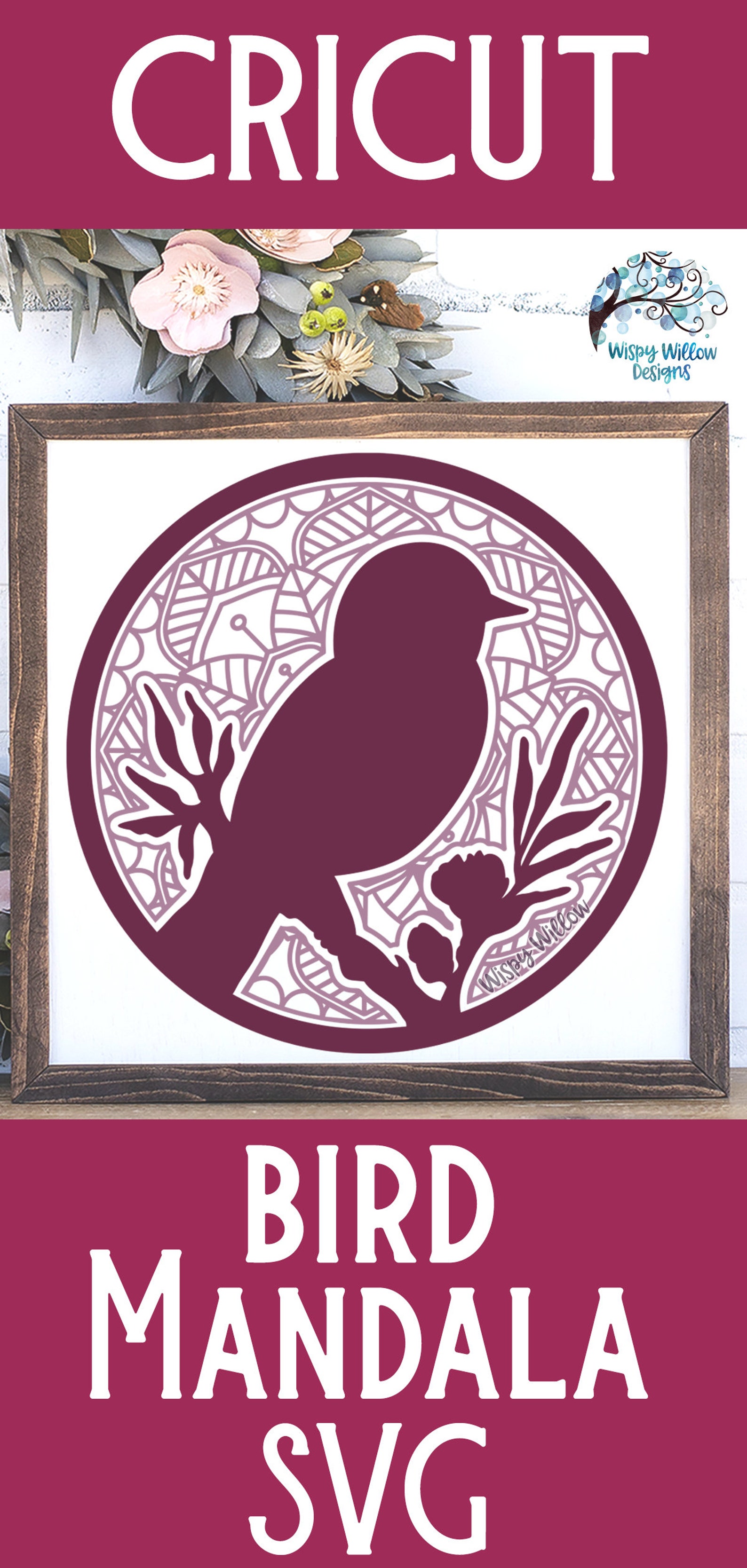 Bird Mandala SVG Mandala Bird Svg Bird Svg Bird on Branch - Etsy