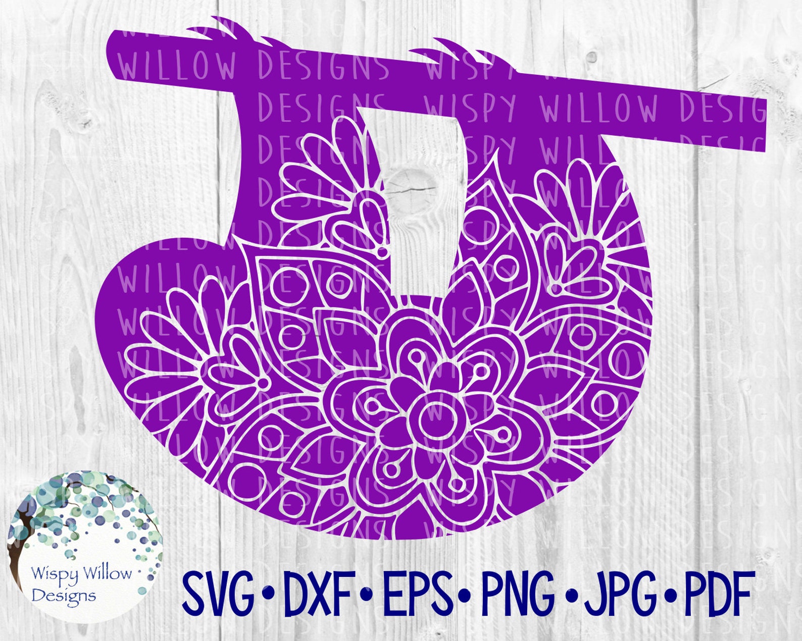 Sloth Mandala SVG DXF Pdf Png Eps Jpeg Digital Download - Etsy