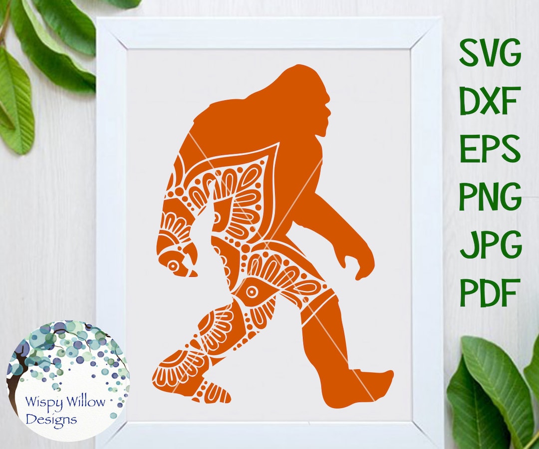 Yeti, Big Foot, Sasquatch, Mandala SVG, Dxf, Png, Jpg, Eps, Intricate ...