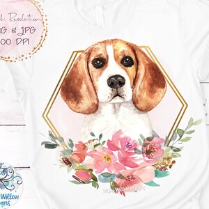 Floral Dog Sublimation Bundle, Watercolor Dog Bundle Png, Dogs With ...