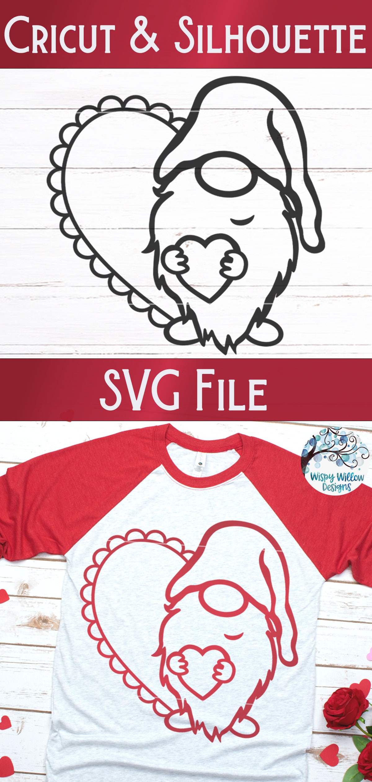 Valentine Gnome SVG, Love Gnome Heart Svg, Valentine's Day Gnome SVG ...