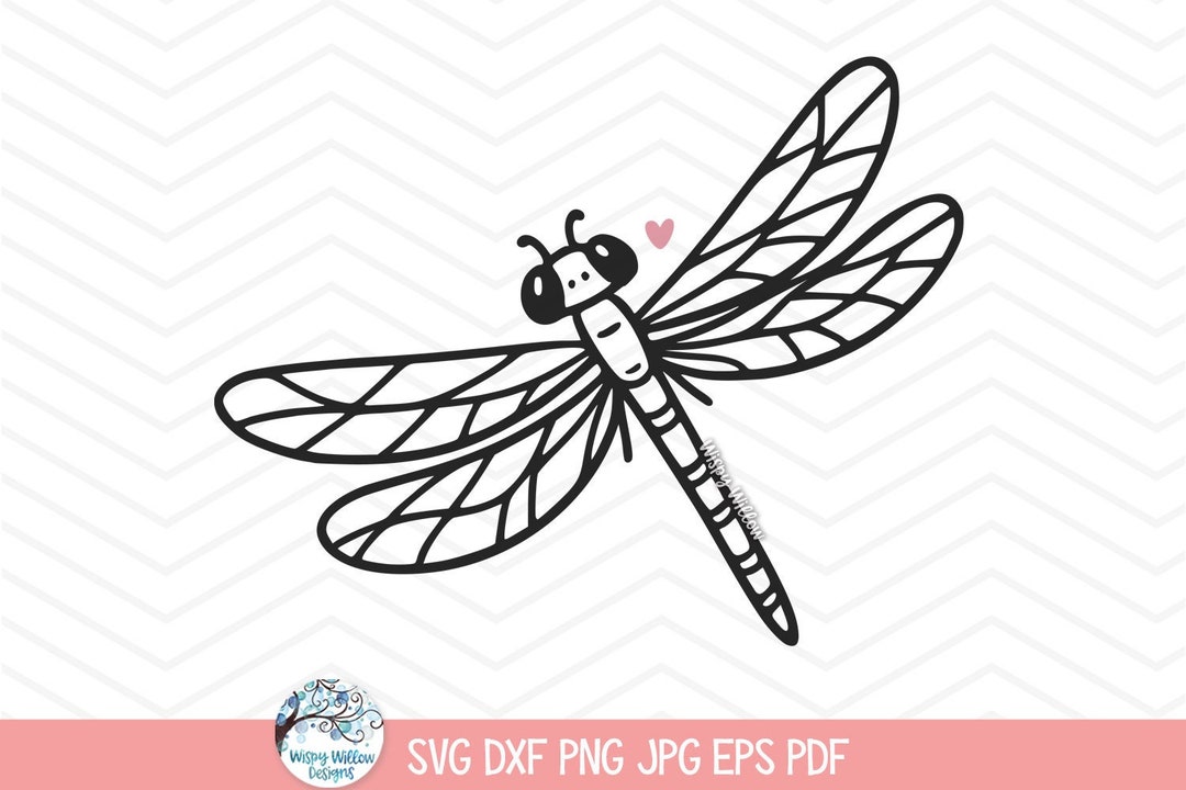 Dragonfly SVG for Cricut, Dragonfly Outline Drawing, Animal Clipart PNG ...