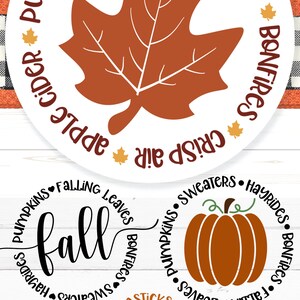 Round Fall SVG Bundle, Fall Word Round, Fall Circle SVG, Pumpkins, Fall ...