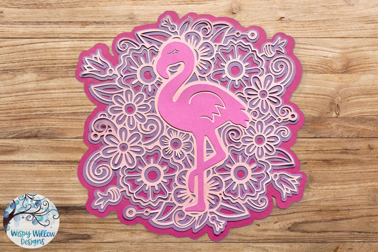 3D Flamingo Mandala SVG for Cricut, Paper Cardstock Floral Flamingo ...