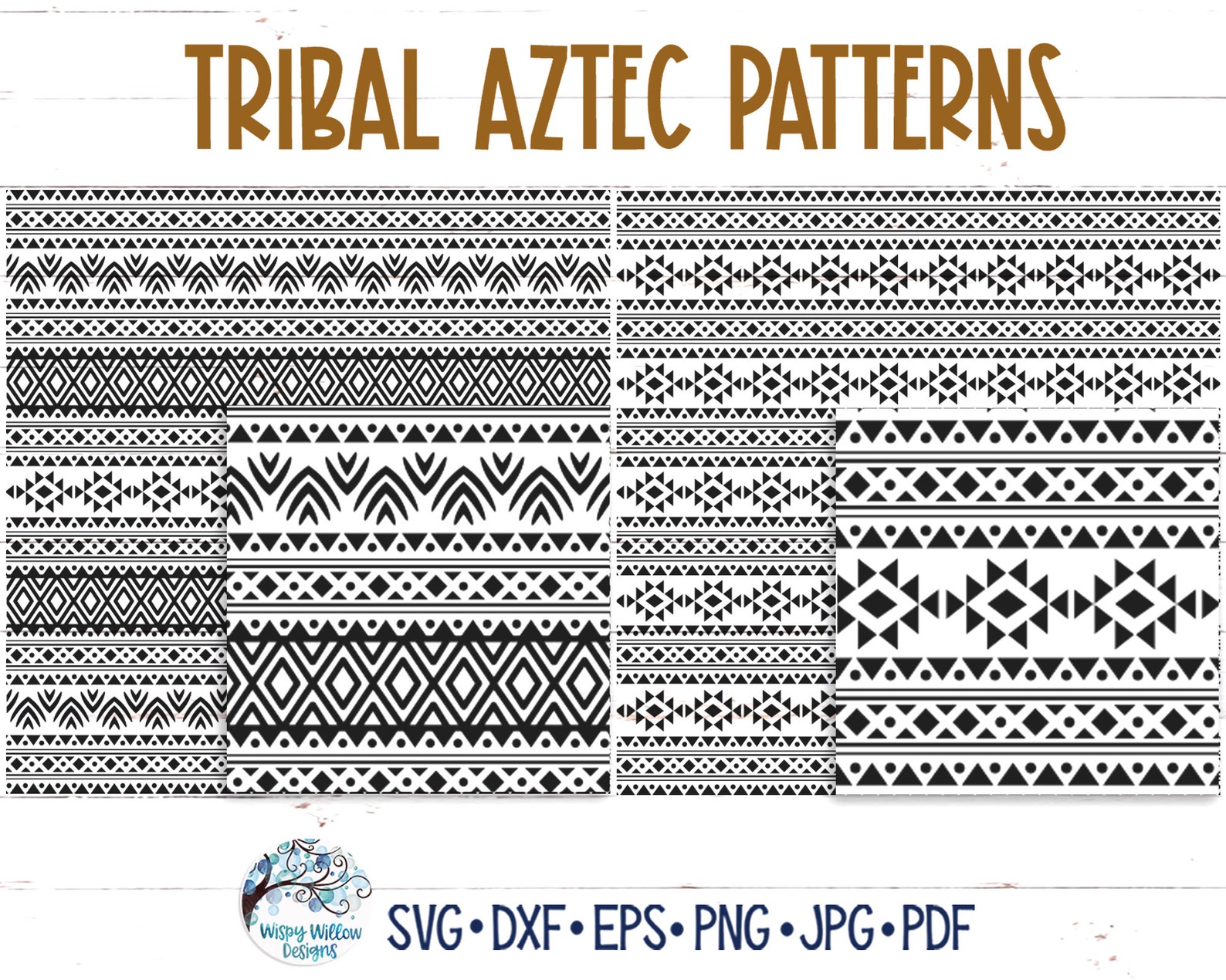 Tribal Aztec Patterns SVG Bundle Ethnic Print SVG Boho - Etsy