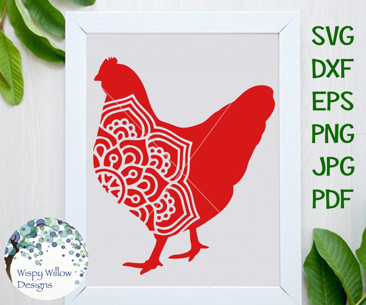 Hen Mandala SVG DXF Chicken Mandala Chicken SVG pdf png | Etsy