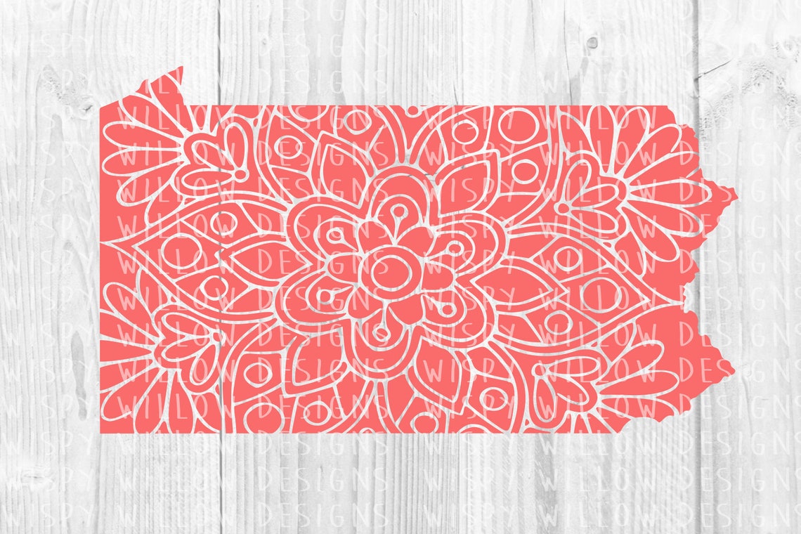 Pennsylvania Floral Mandala SVG DXF Pdf Png Digital Download | Etsy