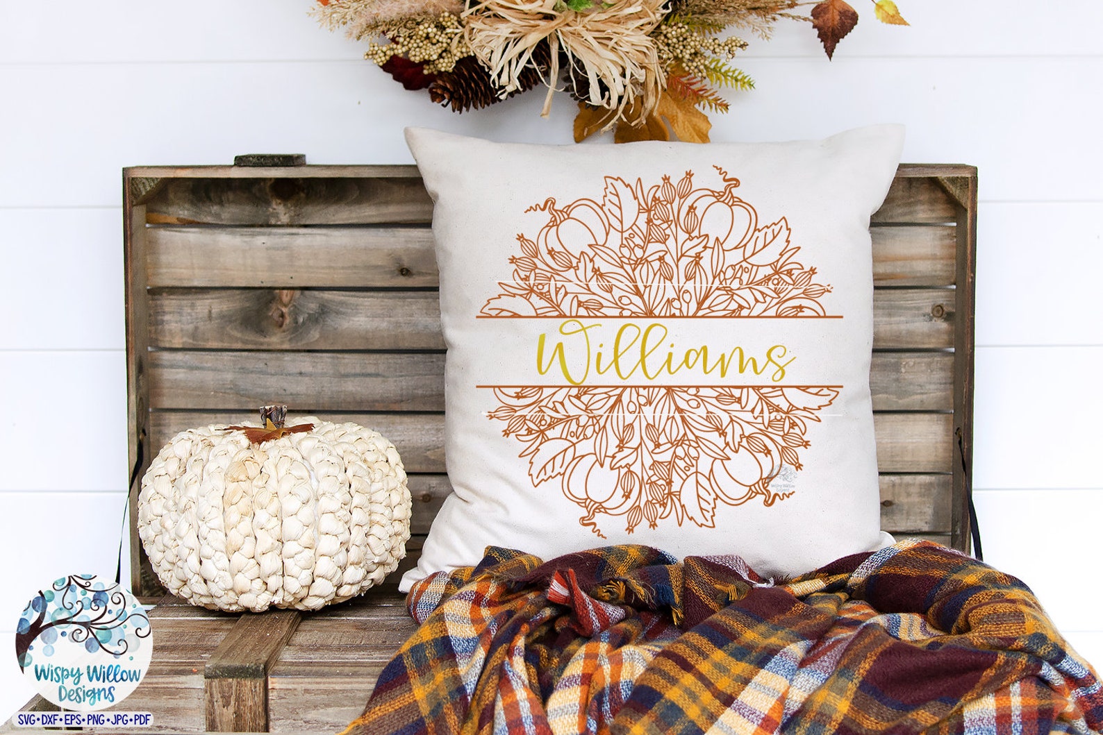 Split Pumpkin Mandala SVG Fall Svg Fall Mandala Svg Fall | Etsy