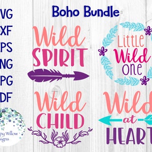 Boho SVG Bundle, Wild Spirit SVG, Little Wild One Svg, Wild Child Svg ...