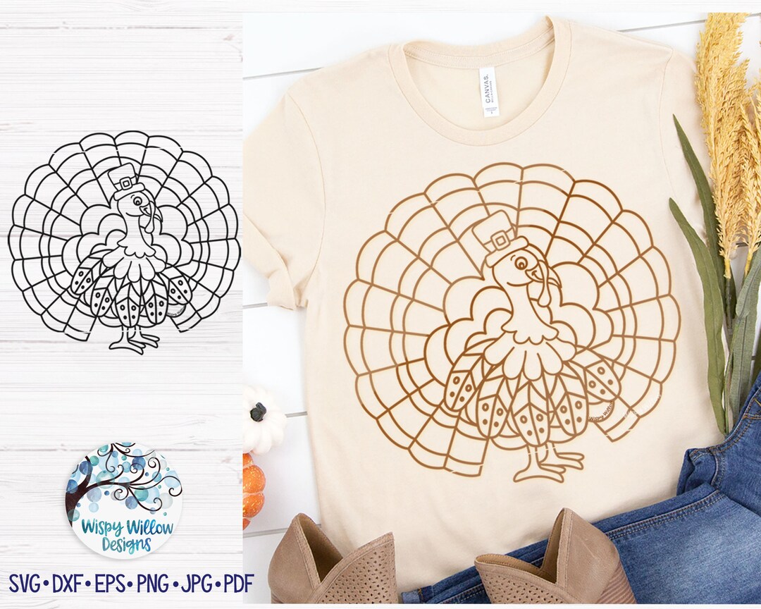 Turkey SVG, Cute Turkey SVG, DXF, Turkey Outline, Turkey Coloring ...