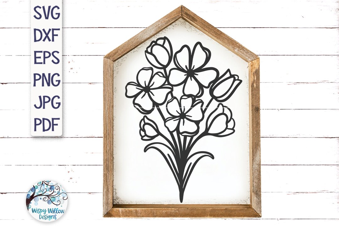 Flower Bouquet SVG, Flowers SVG, Flower Svg, Floral Arrangement, SVG ...