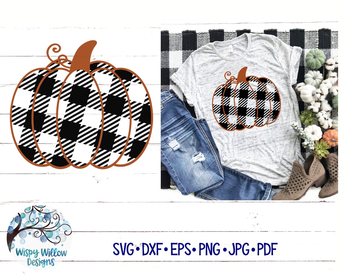 Plaid Pumpkin SVG Fall Svg Buffalo Plaid Pumpkin Svg Fall | Etsy