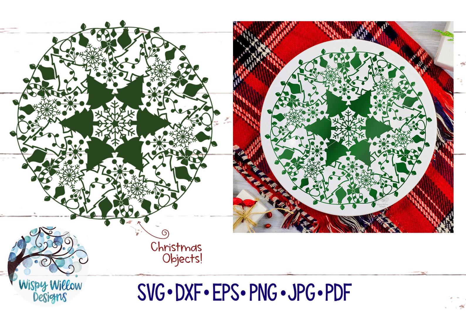 Winter Mandala SVG Bundle Christmas Mandala Bundle Merry - Etsy