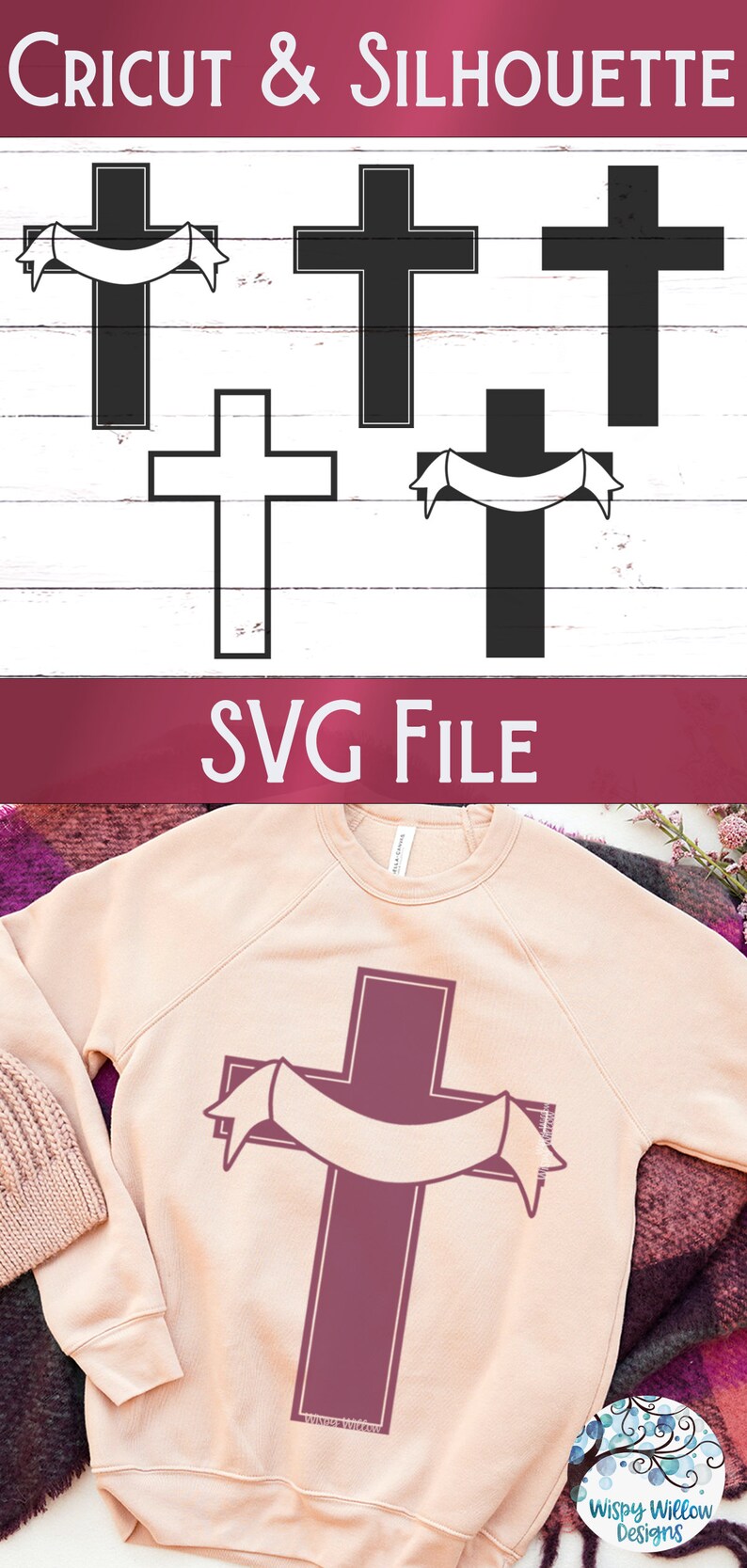 Cross SVG Bundle, Christian Cross SVG, Jesus Christ Cross With Drape ...