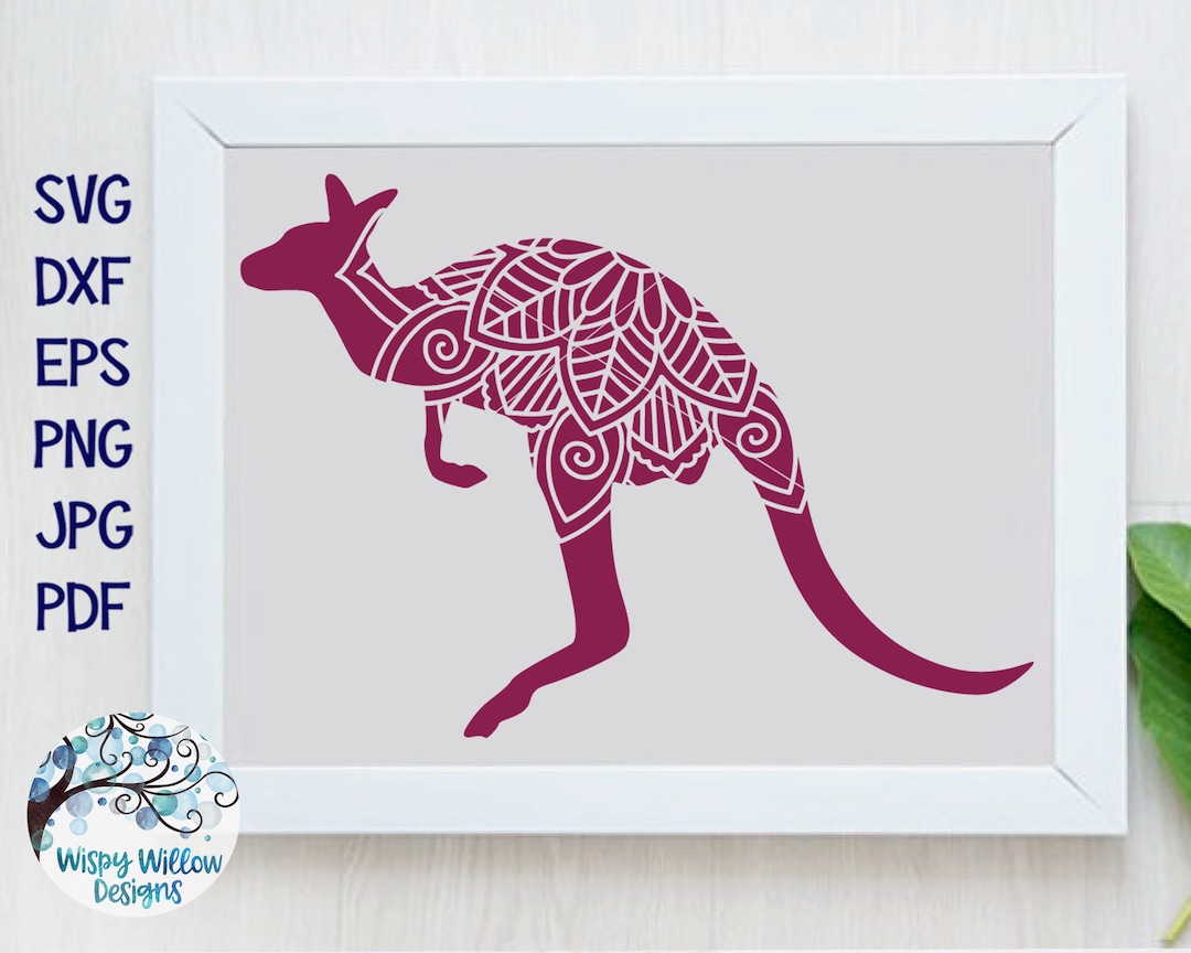 Kangaroo Mandala SVG, DXF, Png, Eps, Jpg, Kangaroo Mandala, Kangaroo ...