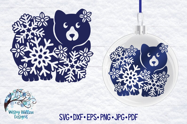 Snowflake Animals SVG Bundle Cardinal SVG Bear Penguin - Etsy