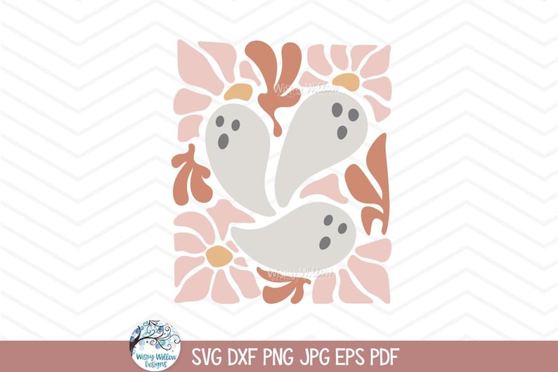 Floral Halloween Ghosts SVG for Cricut, Cute Fall Halloween Shirt ...