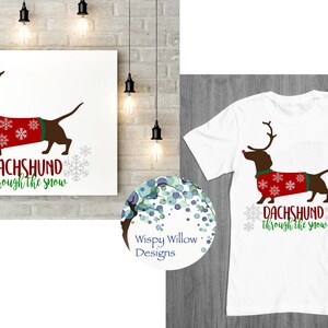 Dachshund Through the Snow, SVG, Christmas SVG, Dog, Winter, Reindeer ...