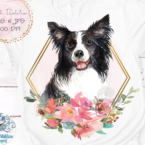 Floral Dog Sublimation Bundle, Watercolor Dog Bundle Png, Dogs With ...