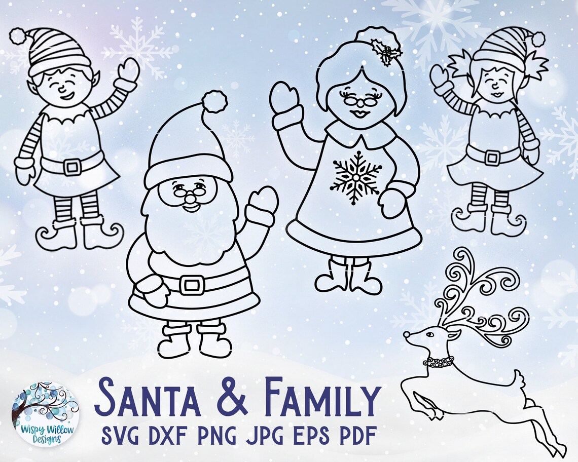Santa Claus SVG Bundle Ms Claus Christmas Elf and Reindeer - Etsy
