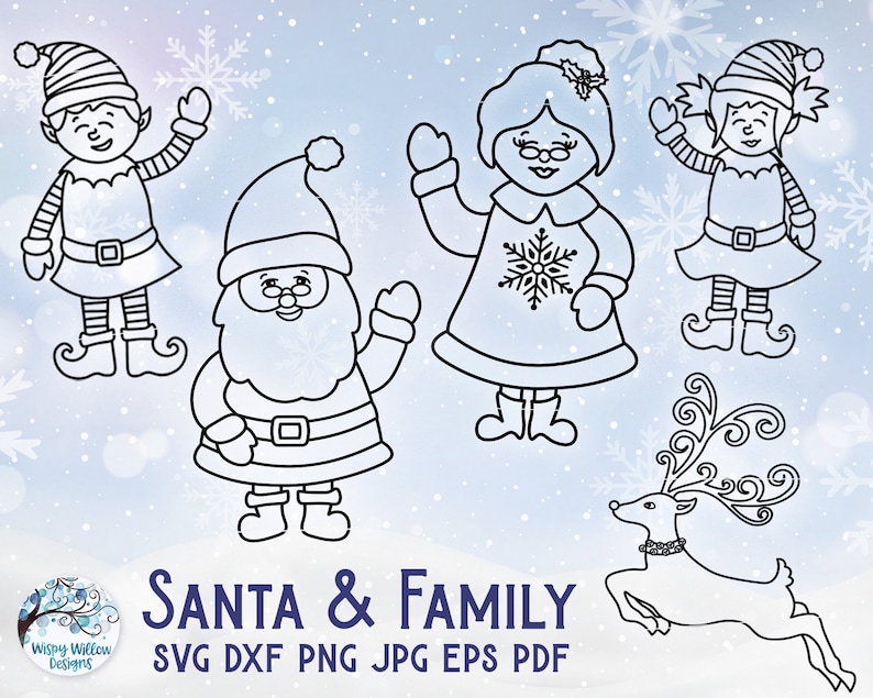 Santa Claus SVG Bundle Ms Claus Christmas Elf and Reindeer - Etsy