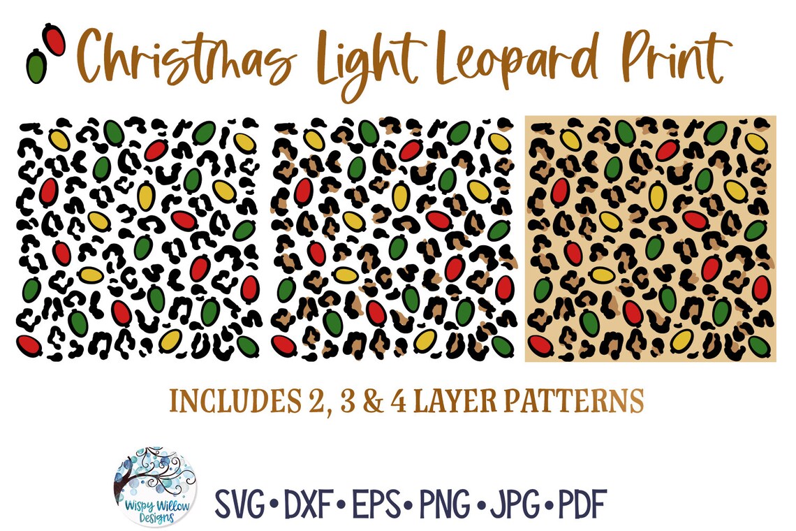 Christmas Light Leopard Print SVG Bundle for Cricut Winter - Etsy