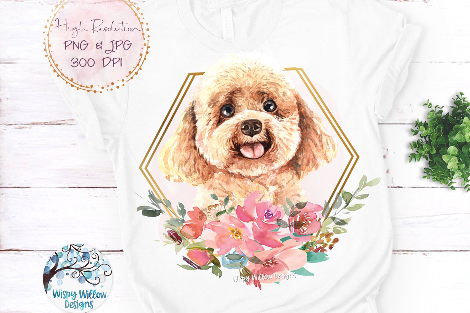 Floral Dog Sublimation Bundle, Watercolor Dog Bundle Png, Dogs With ...