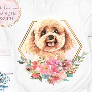 Floral Dog Sublimation Bundle, Watercolor Dog Bundle Png, Dogs With ...