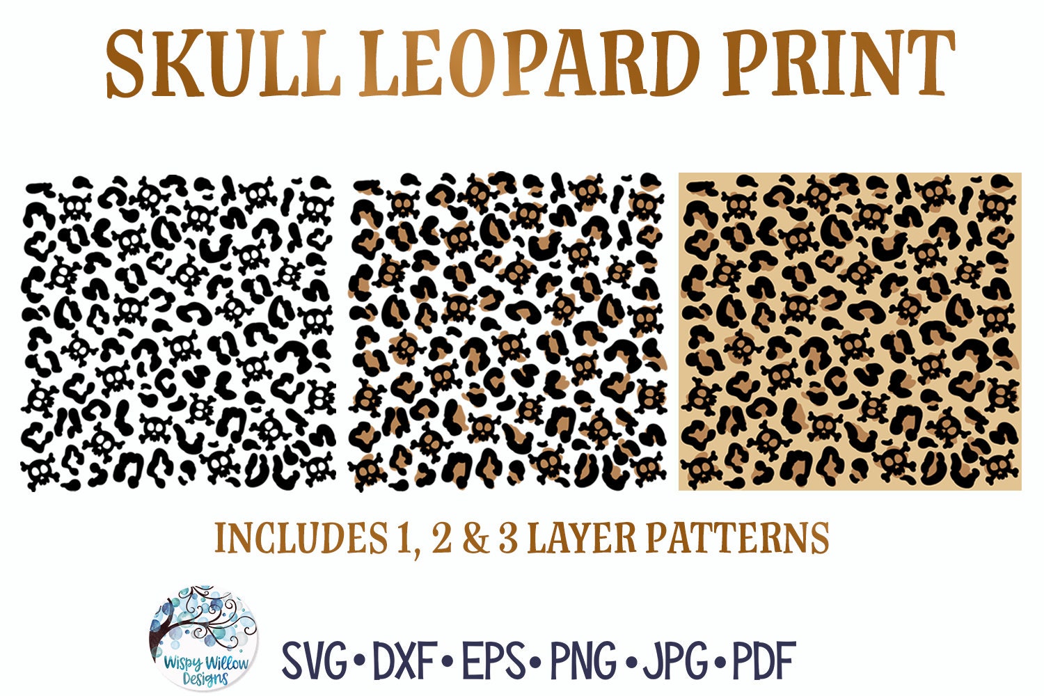 Skull Leopard Print SVG Bundle for Cricut Halloween Animal - Etsy